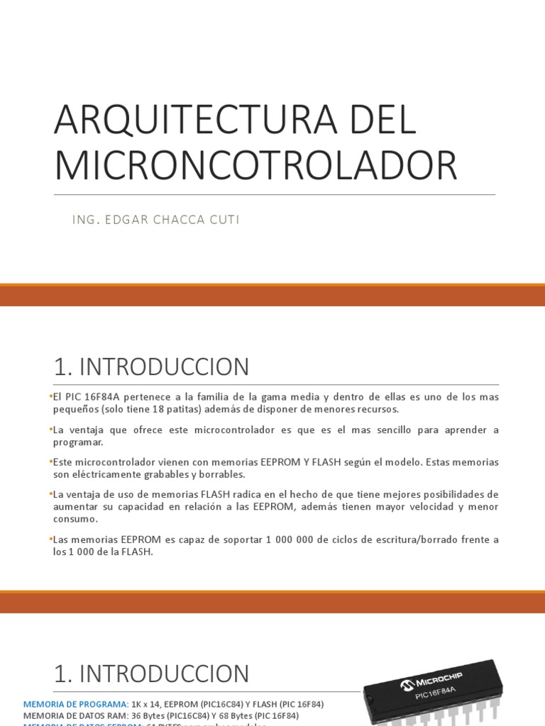 Arquitectura del Microcontrolador PIC16F84A | PDF | Microcontrolador | Cmos