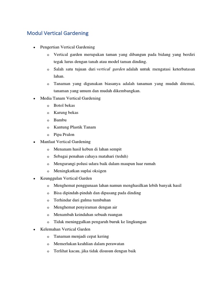 MODUL VERTICAL GARDENING | PDF