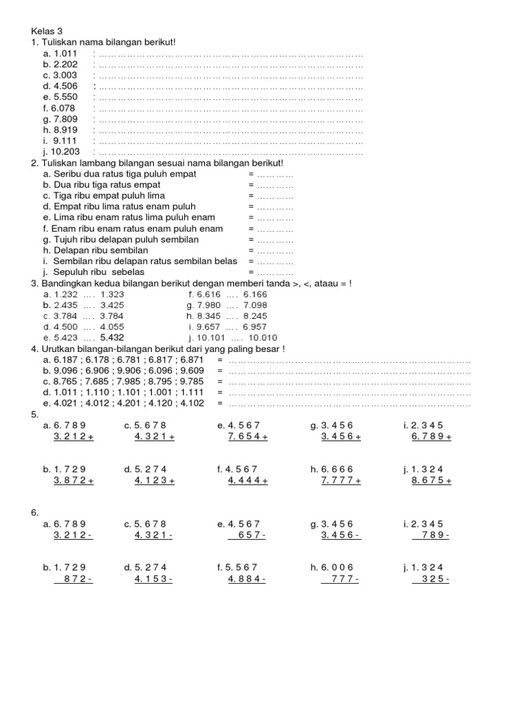 Soal Kelas 3 MTK | PDF