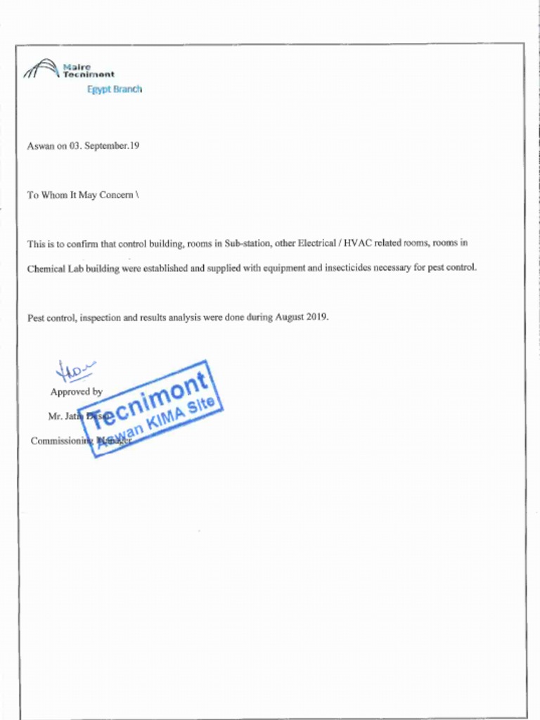 Pest Control - Letter | PDF