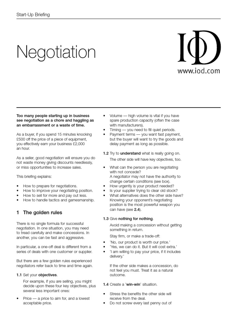 Negotiation | PDF | Negotiation | Prices