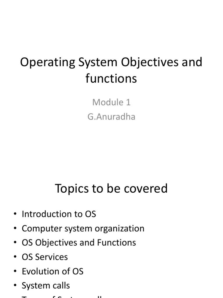 Operating System Objectives and Functions d2 | PDF | Operating System ...