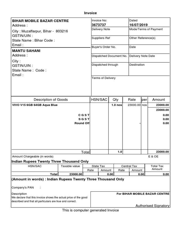 VIVO | PDF | Invoice | Public Finance