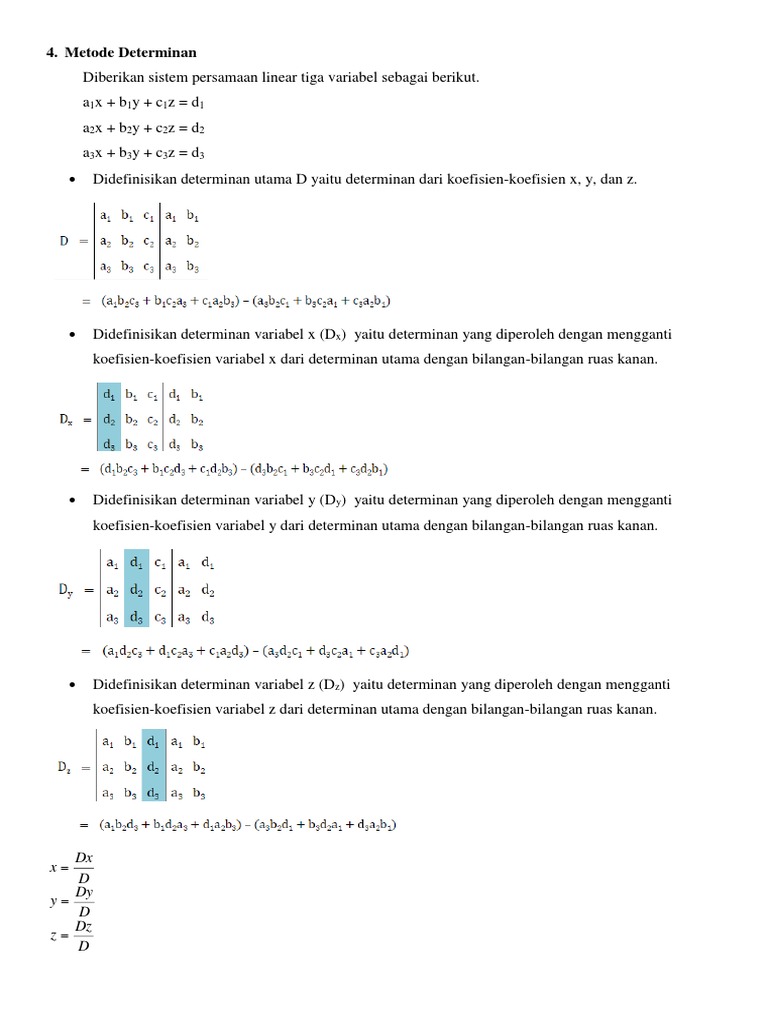 Metode Determinan | PDF