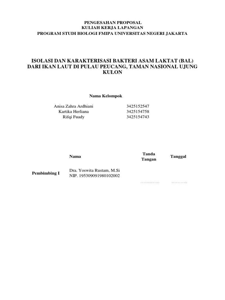 Isolasi Dan Karakterisasi Bakteri Asam Laktat (Bal) Dari Ikan Laut Di ...