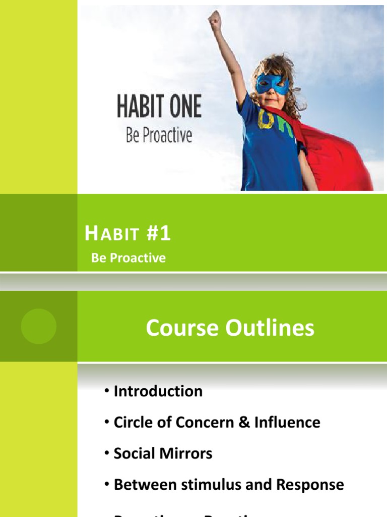1st Lecture (Be Proactive) | PDF | Cognition | Behavioural Sciences