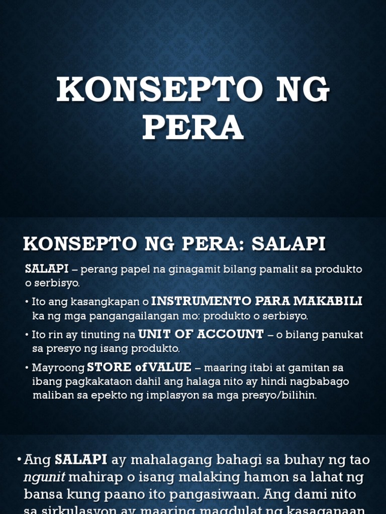 Konsepto NG Pera | PDF