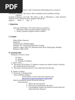 LEsson Plan Grade 10 - GEOMETRIC SEQUENCE | PDF | Learning | Teachers