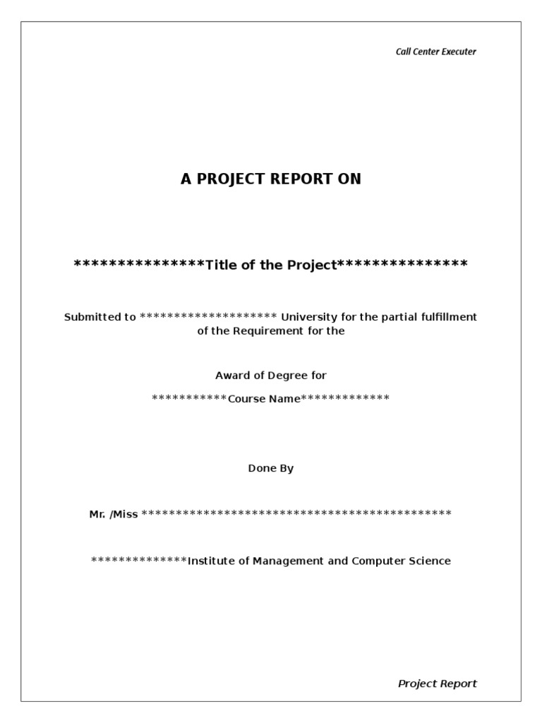 Call Center Management System Project Report | PDF | Computer Science ...