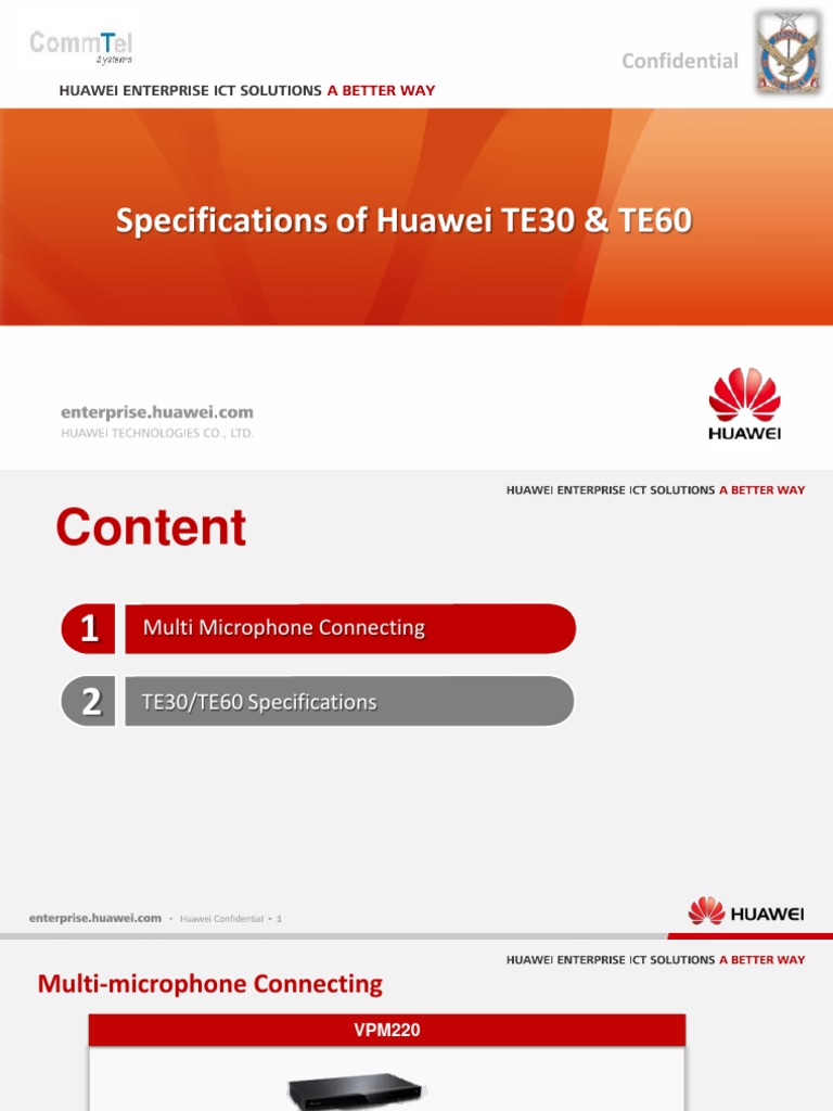1.2 Specifications of Huawei TE30 & TE60 | PDF | Usb | Telecommunications