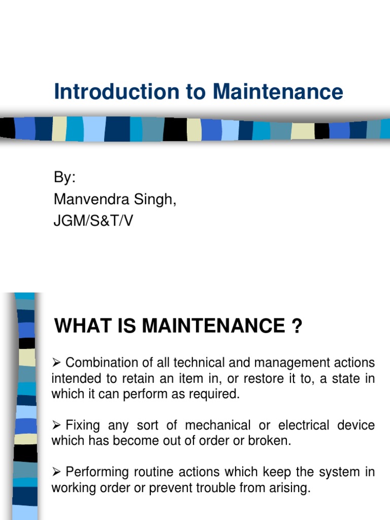 Introduction To Maintenance | PDF | Reliability Engineering | Prevention