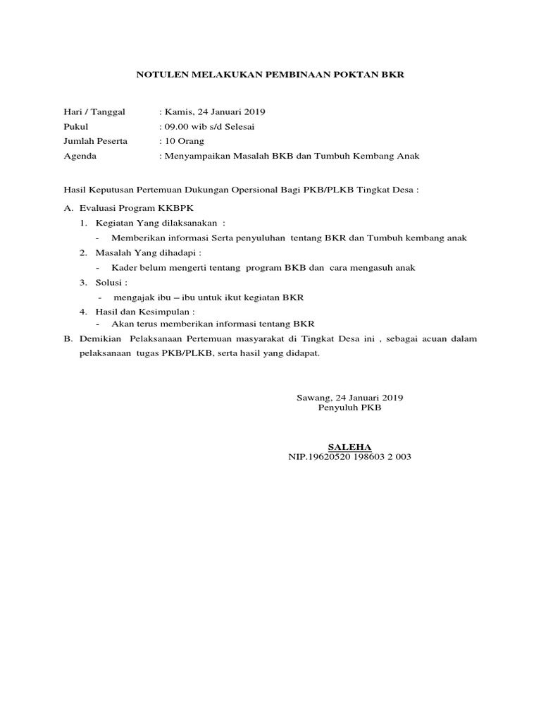 Notulen BKR | PDF