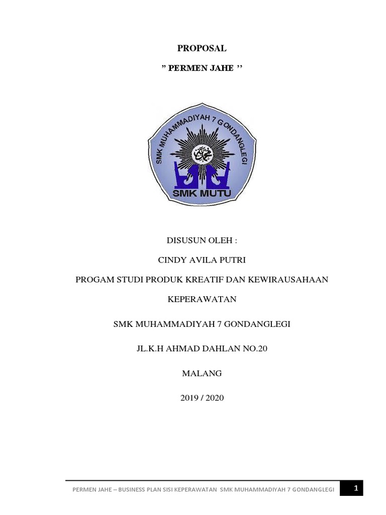 Proposal Permen Jahe | PDF