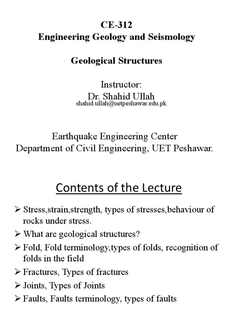 Overview of Geological Structures | PDF | Fault (Geology) | Structural ...