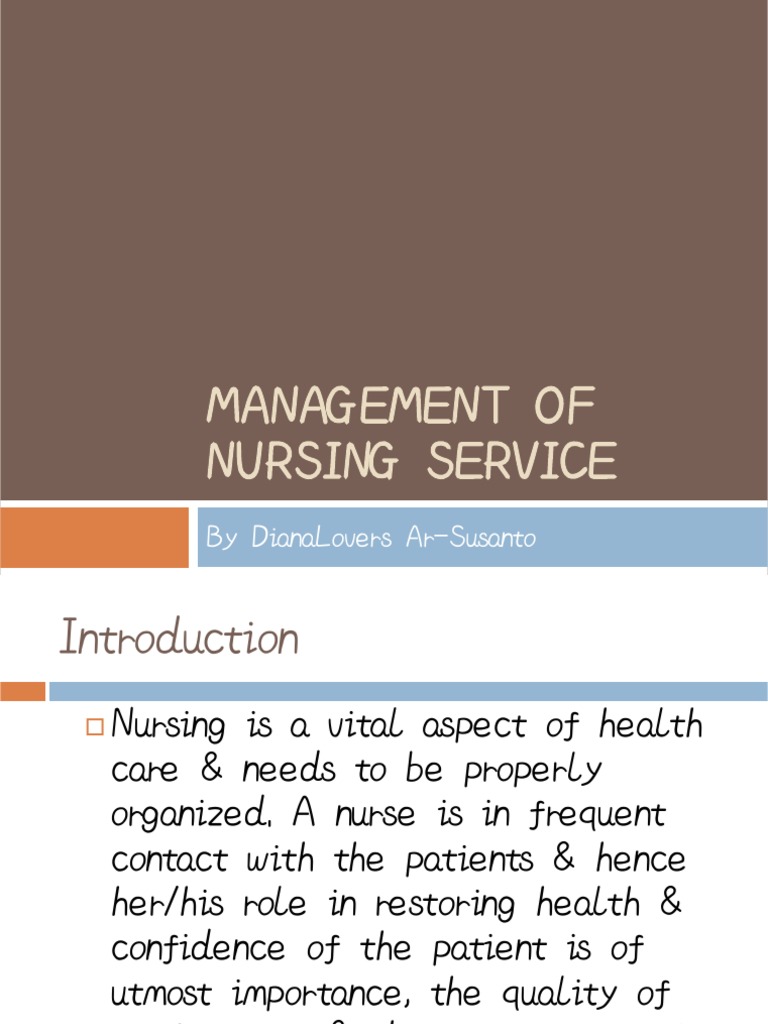 Management of Nursing Service | PDF | Nursing | Health Care