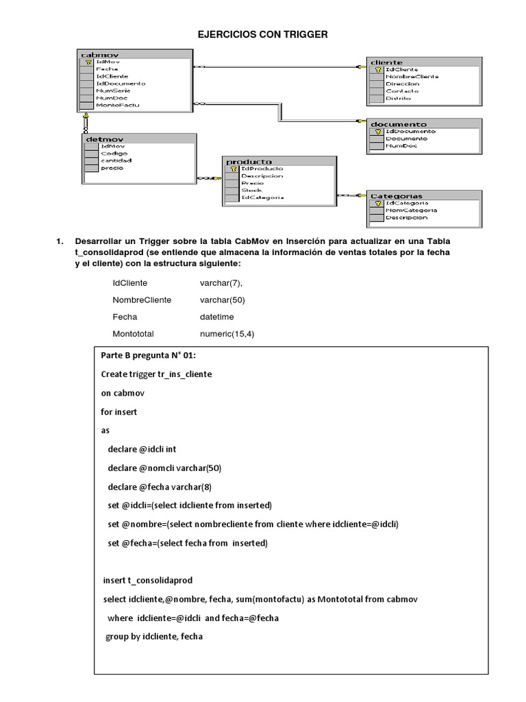 Ejercicios Trigger SBD Clase | PDF | Gestión de datos | Informática