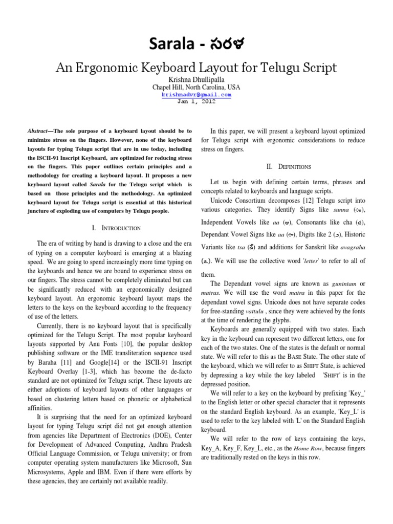 Telugu Typing Instructions | PDF | Computer Keyboard | Text
