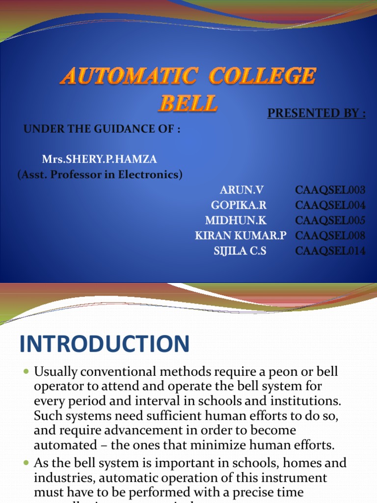 Automatic College Bell System Report | PDF | Microcontroller | Electricity
