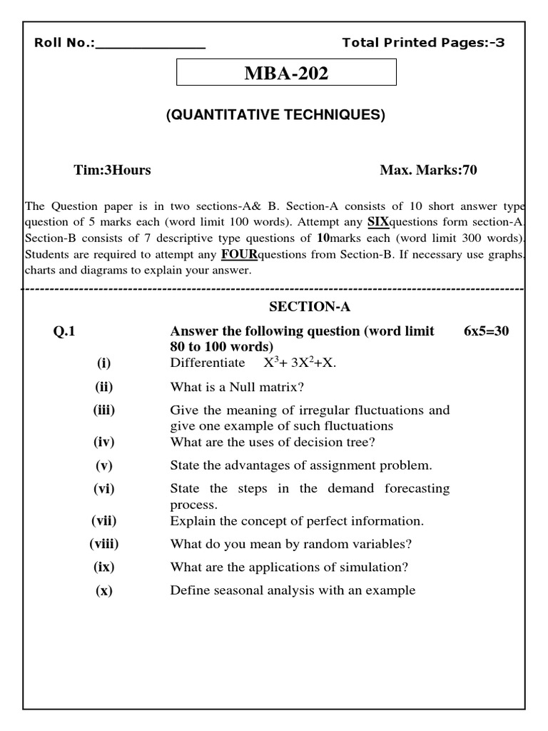 Mba - 202 | PDF | Applied Mathematics | Analysis