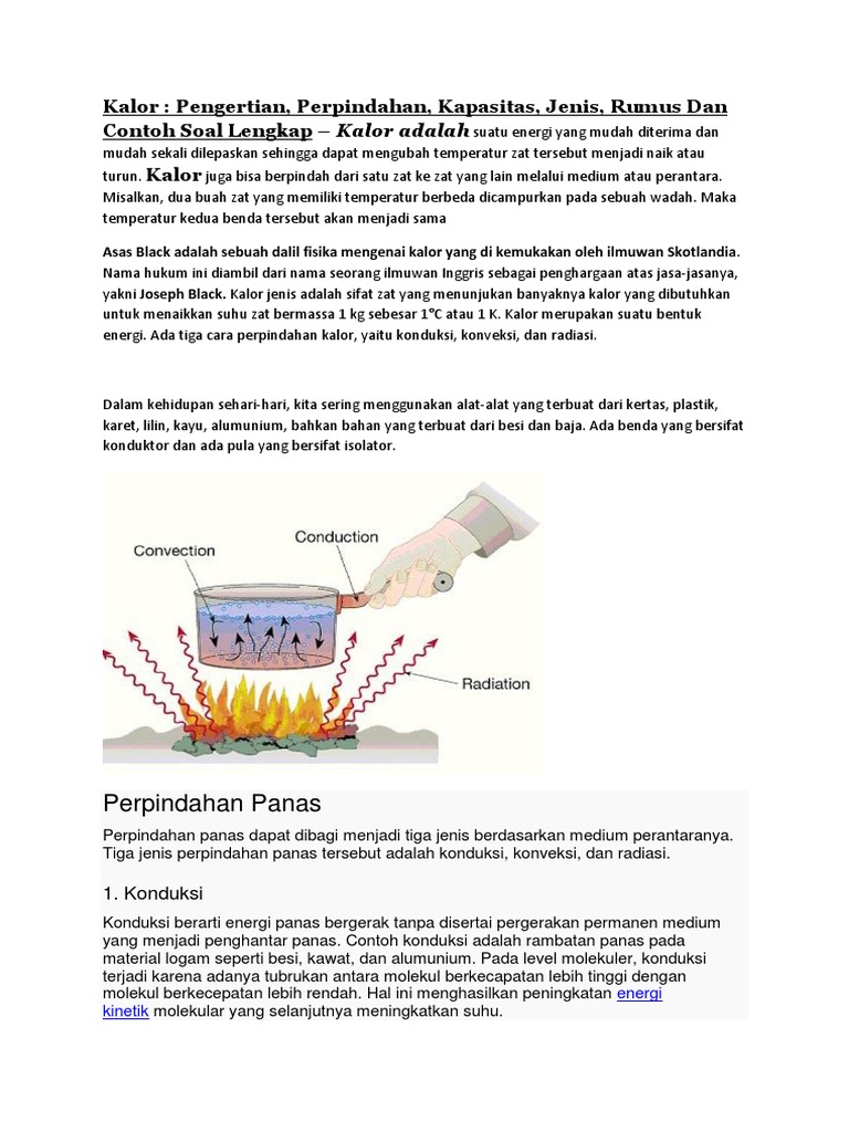 PERPINDAHAN PANAS: KONDUKSI, KONVEKSI, DAN RADIASI | PDF
