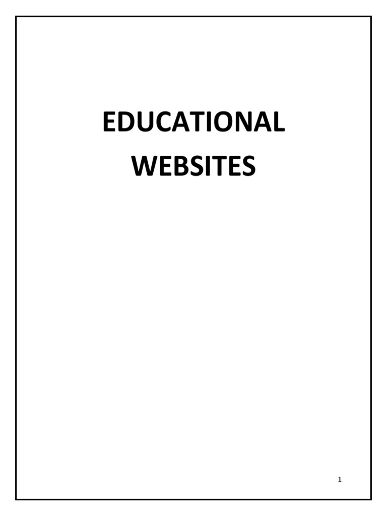 Educational Website Links | PDF | Websites | Internet