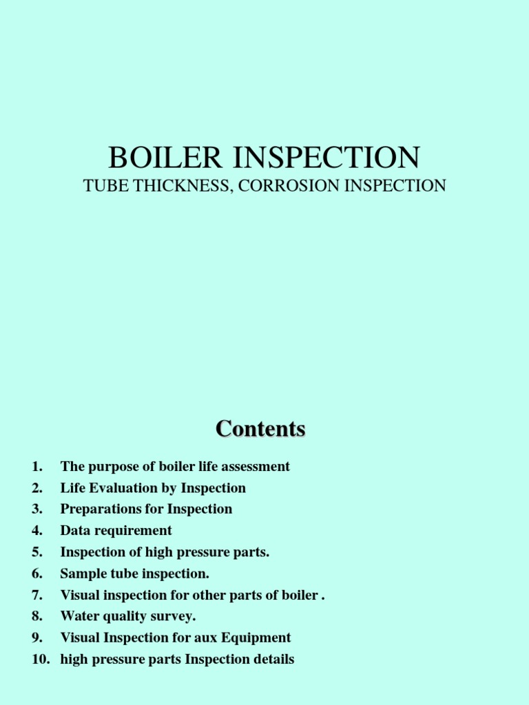Boiler Tube Inspection and Thickness Guide | PDF | Electromagnetic ...
