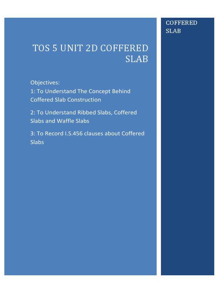 TOS 5 Unit 2d Coffered Slab | PDF | Beam (Structure) | Bending