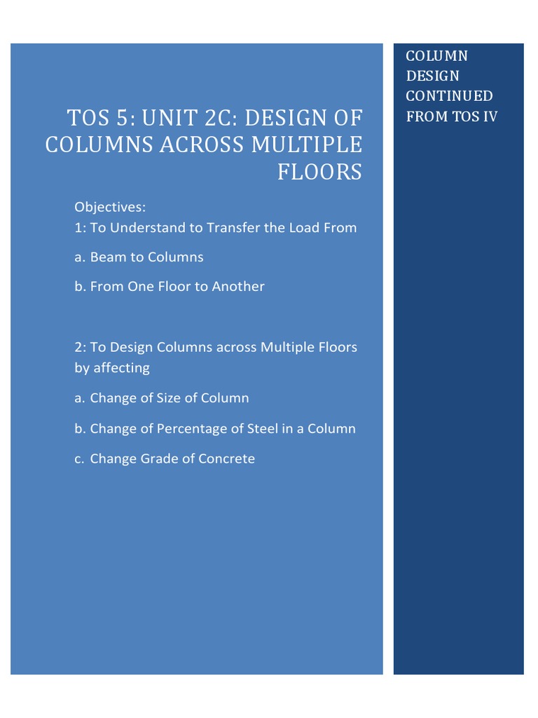 Multi-Floor Column Design Guidelines | PDF | Beam (Structure) | Column