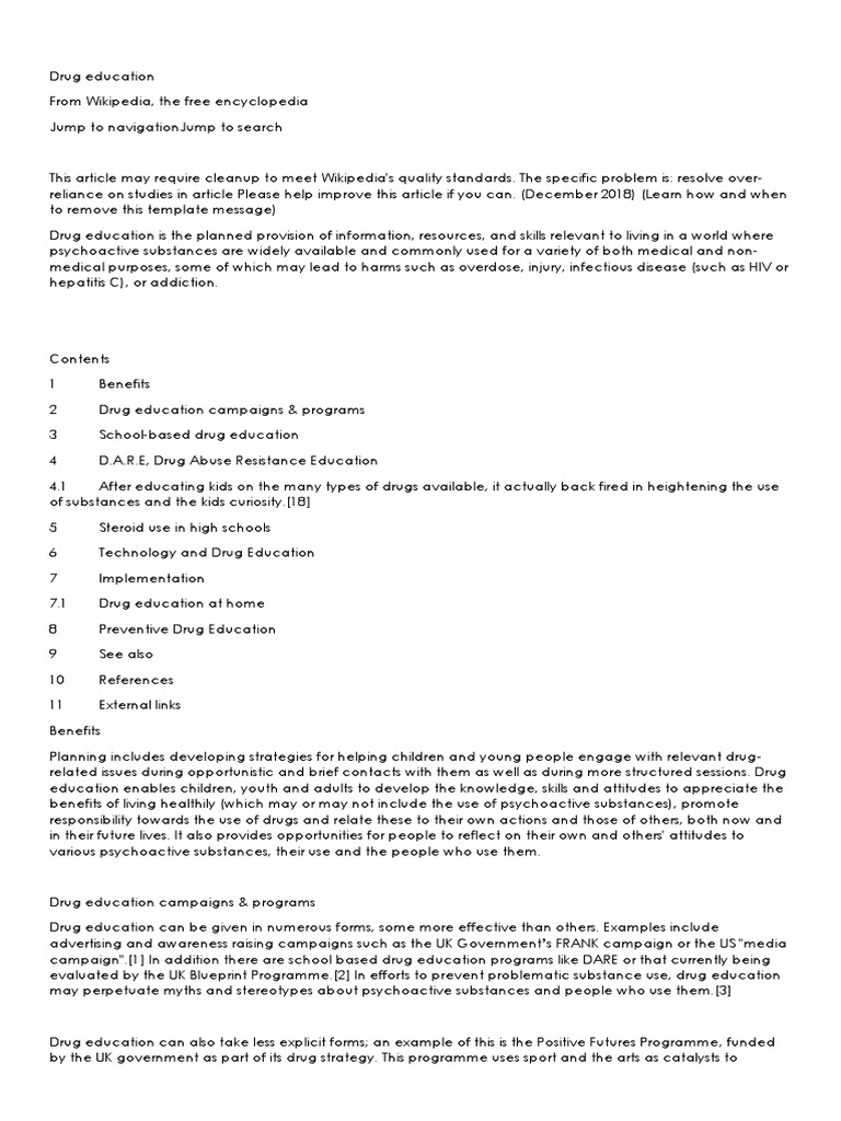 Drug Education | PDF | Substance Use Disorder | Substance Abuse