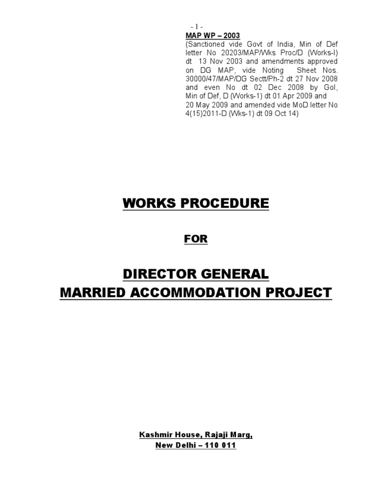 MAP WK Procedure (Final Copy As On May 2015) | PDF | Construction ...