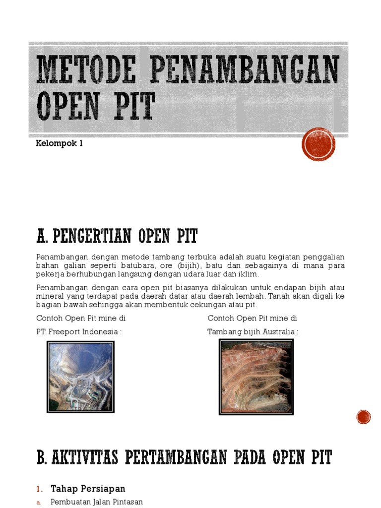 Metode Penambangan Open Pit | PDF