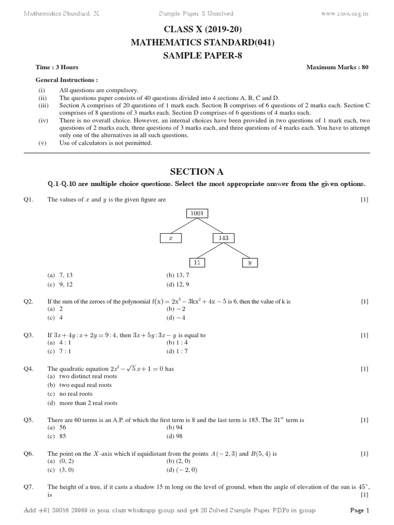 Cbse Class 10 Math Paper 2 | PDF | Circle | Geometry