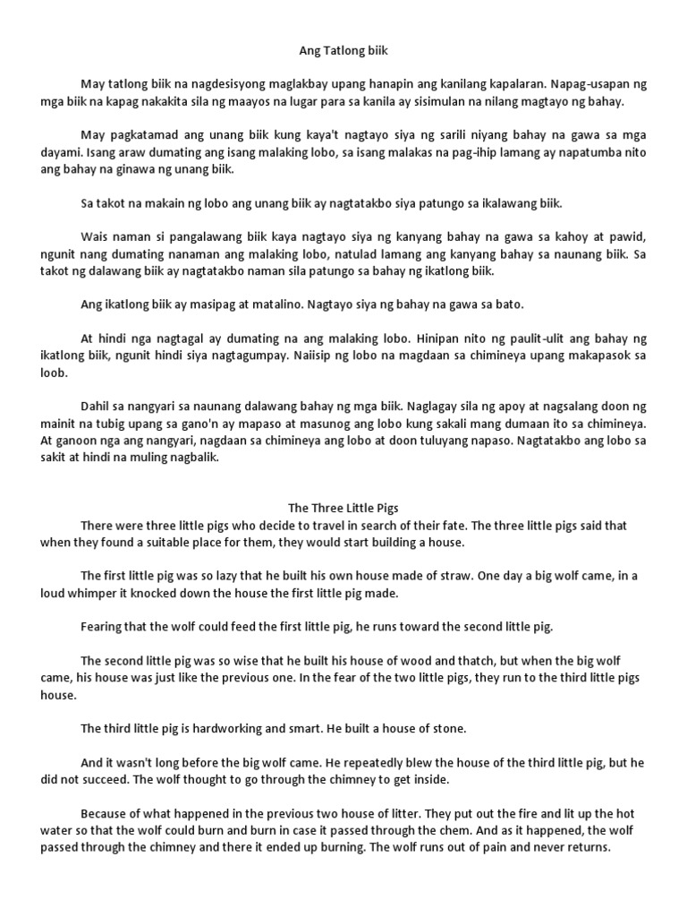 Ang Tatlong Biik | PDF