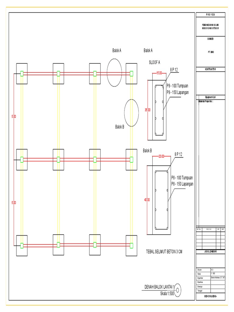 Denah Balok Lantai 1 | PDF