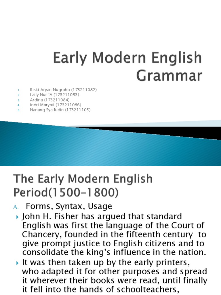 Early Modern English Grammar | PDF | English Language | Grammatical Number