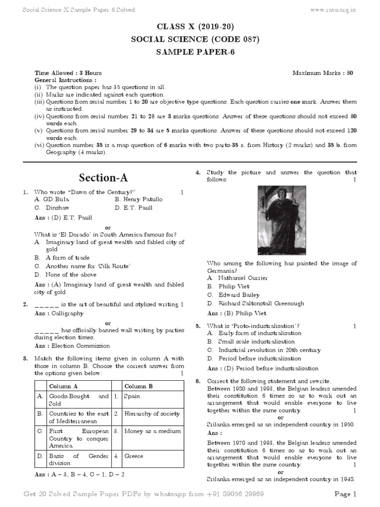 Cbse SST Class X Paper | PDF | Cotton Mill | Cotton