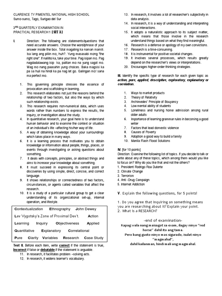 Exam PR1 | PDF | Theory | Understanding