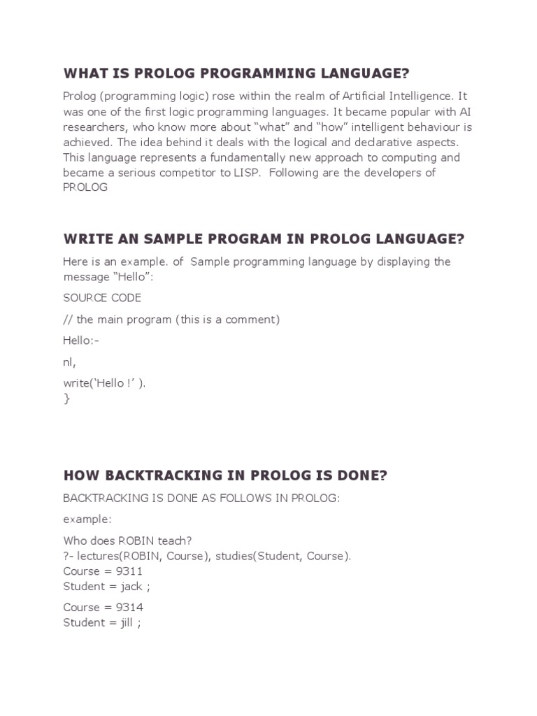 PROLOG Assigement | PDF | Programming Paradigms | Software Engineering