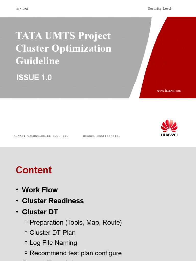 TATA UMTS Project Cluster Optimization Guideline - 20101007 - V1.0 | PDF | Computer Cluster ...