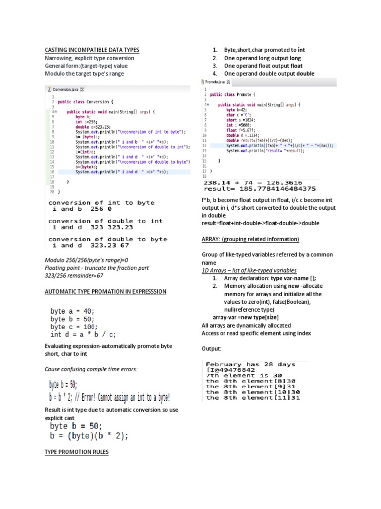 Casting Incompatible Data Types | PDF | Data Type | Integer (Computer Science)