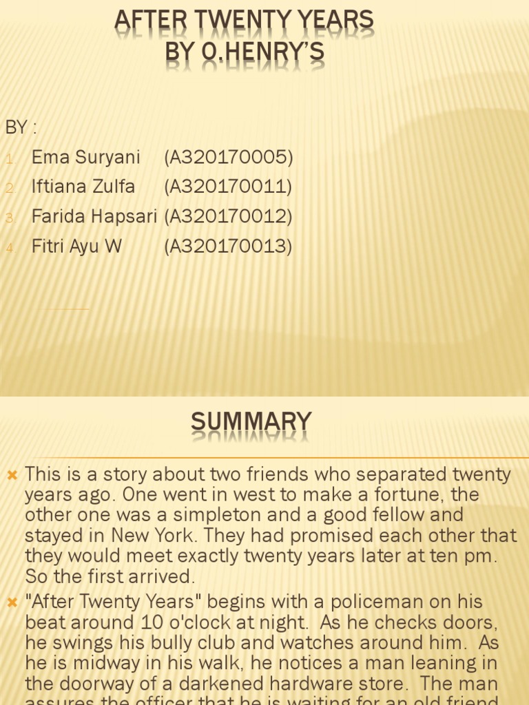 After Twenty Years | PDF | Narration | Fable