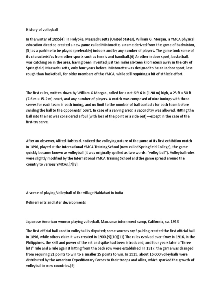 A Comprehensive History of the Development of Volleyball - From Its ...