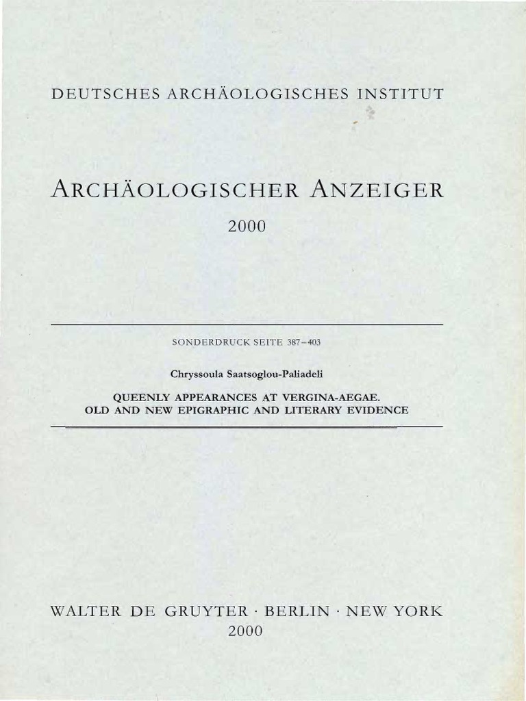 Queenly Appearances at Vergina-Aegae | PDF | Macedonia (Ancient Kingdom ...