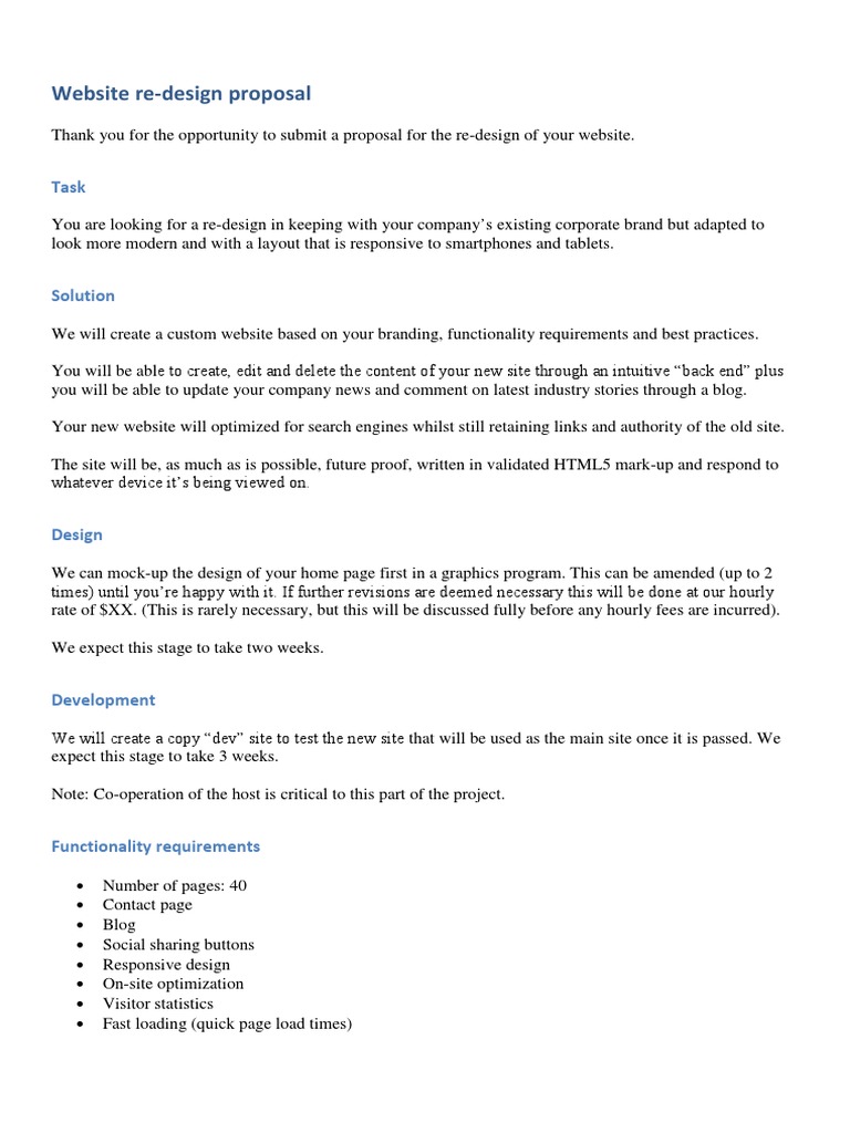 Website Redesign Proposal | PDF