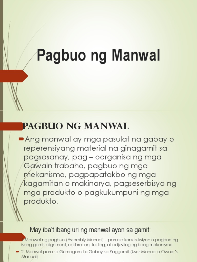 Pagbuo NG Manwal | PDF