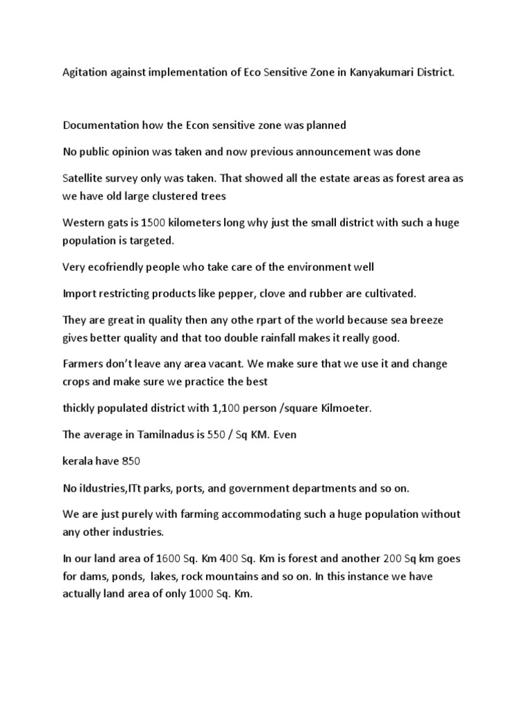 Eco Sensitive Zone Agains Talk | PDF | Nature | Natural Environment