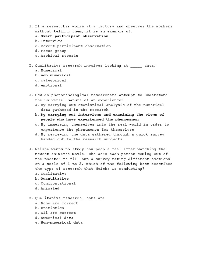 Qualitative Exam | PDF | Qualitative Research | Research Design