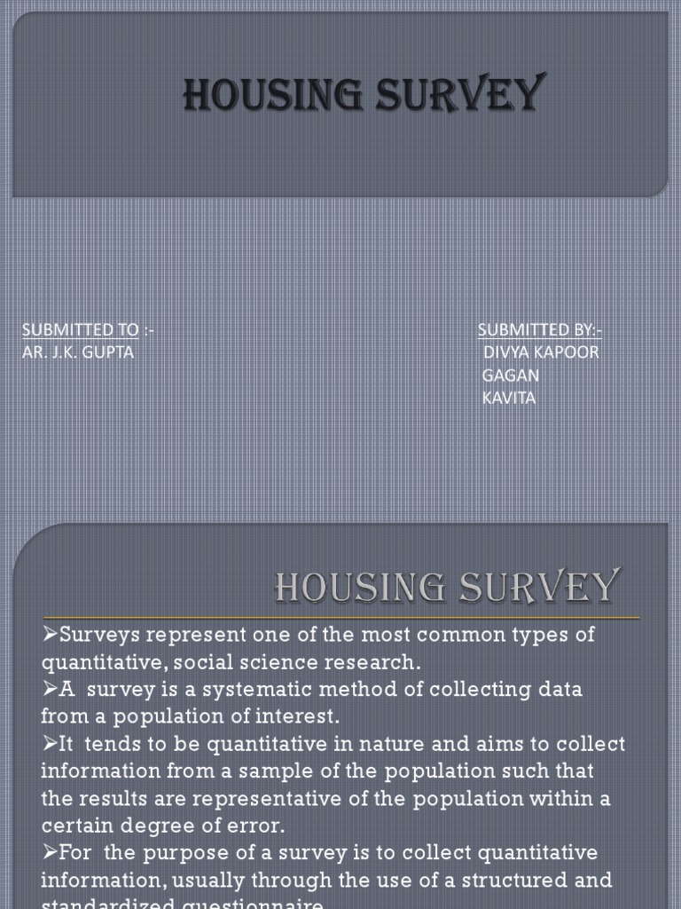 Housing Survey | Download Free PDF | Survey Methodology | Questionnaire