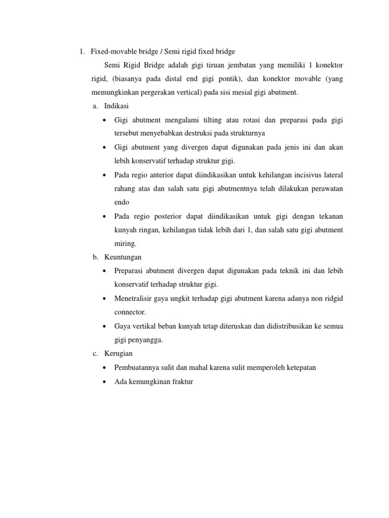 Semi Fixed Bridge | PDF