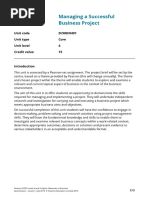 Assignment Brief For HND in Business Unit 6 Managing A Successful Business Project | PDF ...